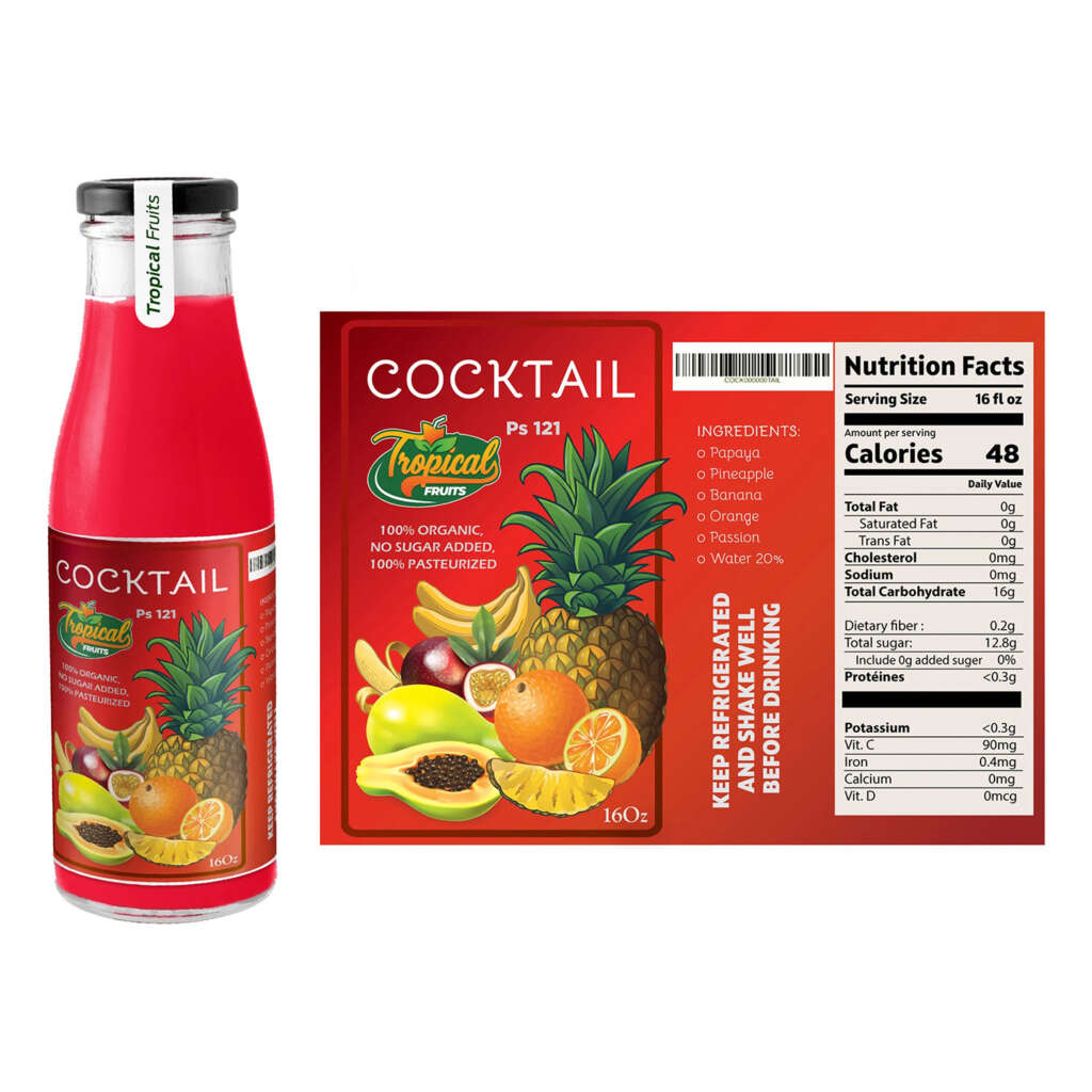 Custom Design Waterproof Private Juice Packaging Label Logo Sticker ...
