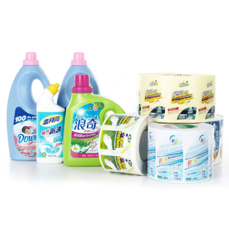 Custom Printing Private Logo Roll Self Adhesive PVC PE Detergent Bottle ...